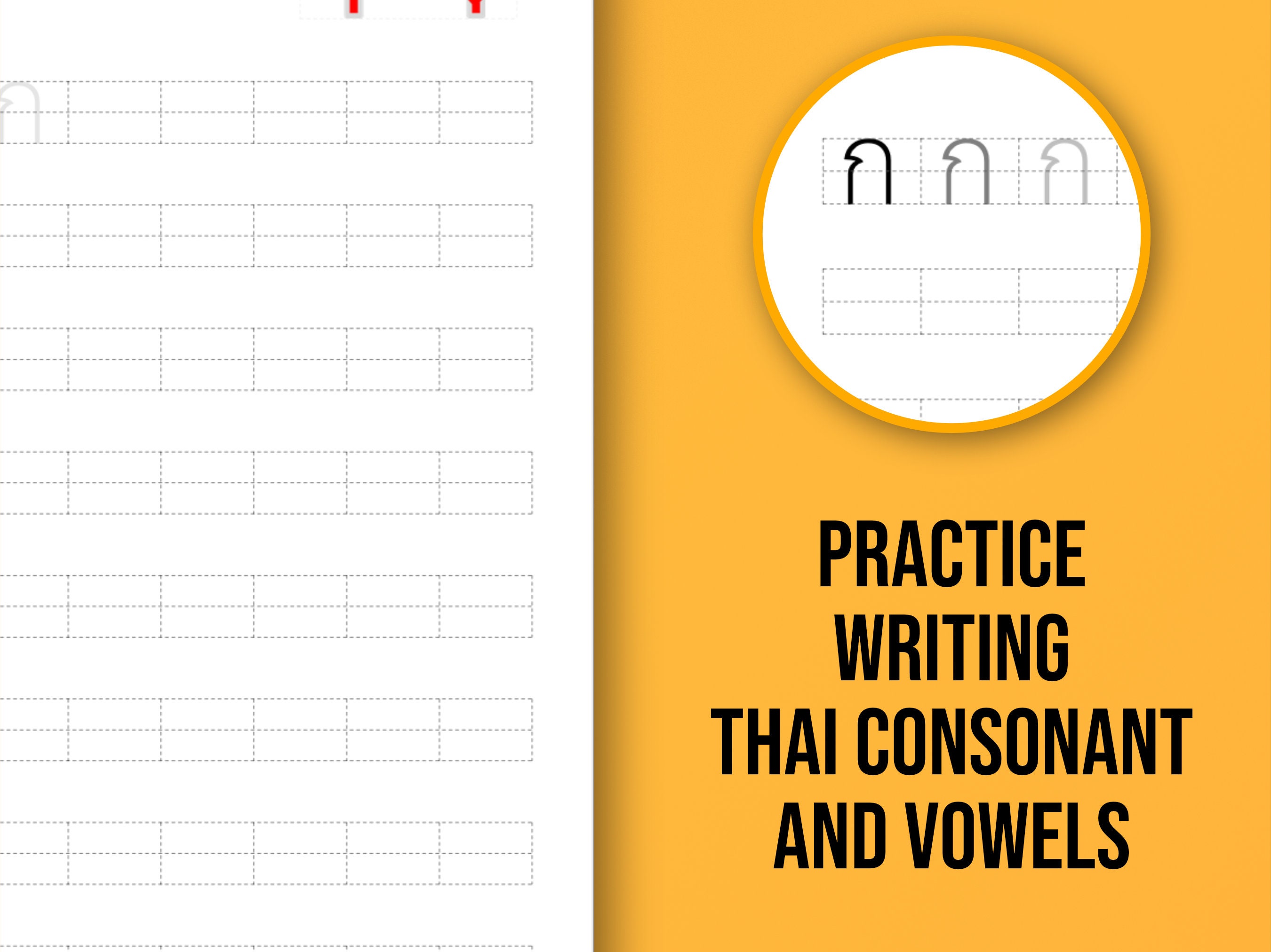 Bundle Thai Consonants and Vowels Practice Worksheet Printable ...