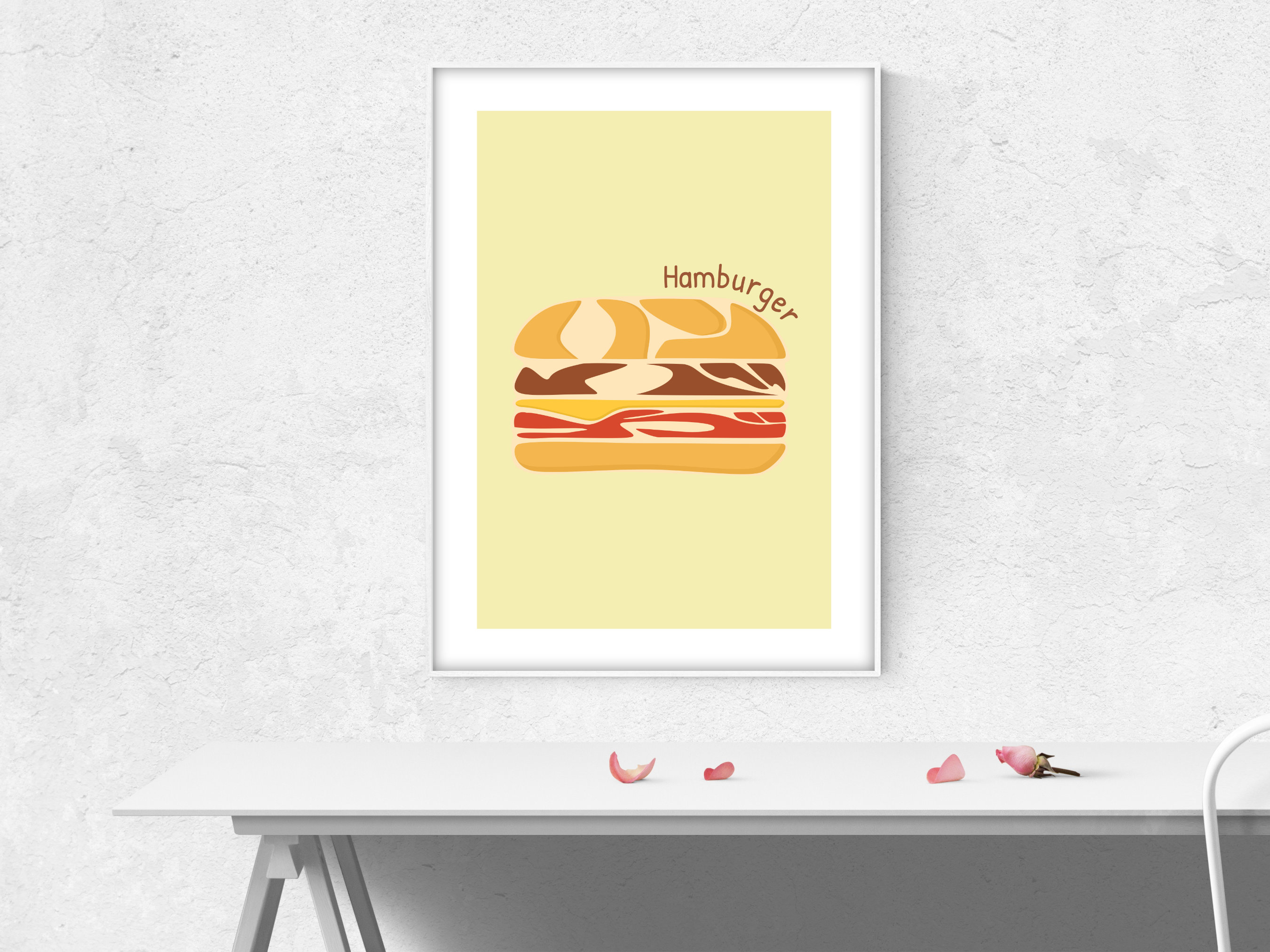 Printable Hamburger Word Art, Japan Food Decor, Word to Shape Art ...