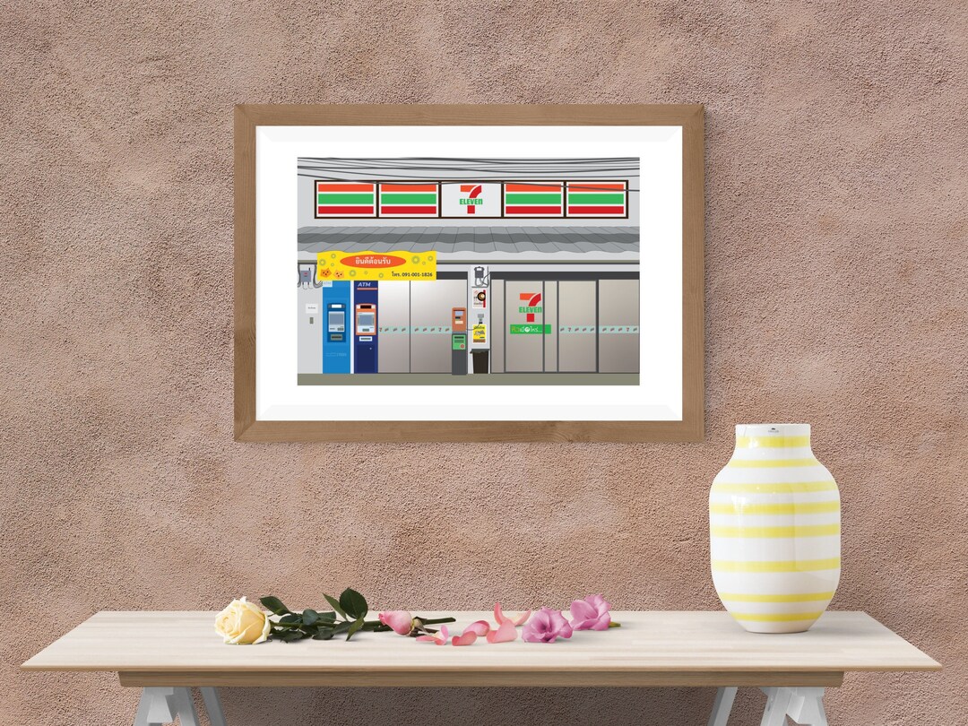 Thai Convenience Store Storefront Art Print, Thailand 7-eleven Wall Art ...