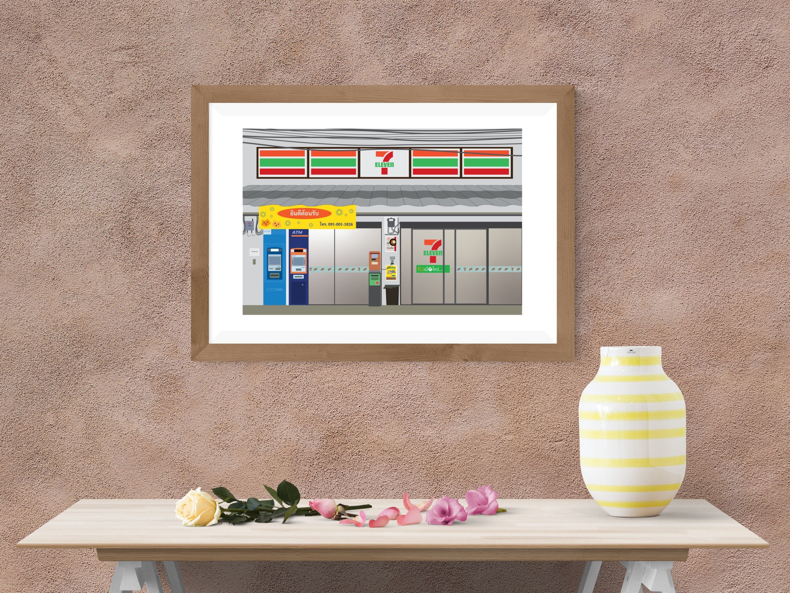Thai Convenience Store Storefront Art Print, Thailand 7-eleven Wall Art ...