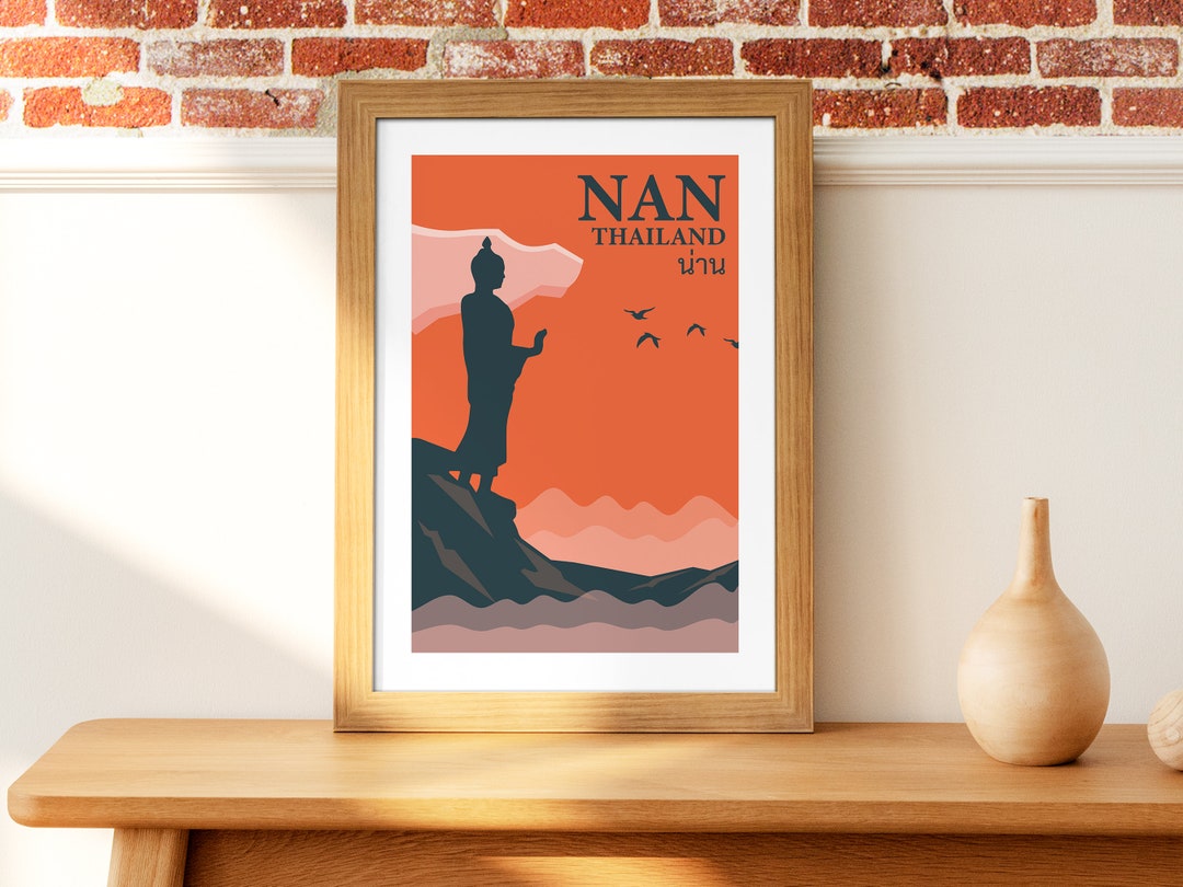Printable Retro Thailand Art Print, Thai Nan Printable Poster ...