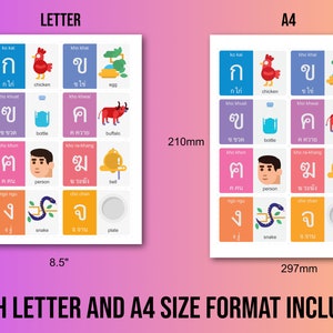 Printable Thai Flashcards, Thailand Script Consonants, Homeschool ...