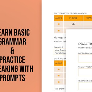 Learn Thai: Basic Thai Phrases, Volume 1 (downloadable PDF) - Etsy