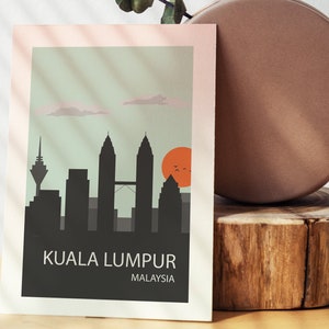 Printable Malaysia Wall Art, Kuala Lumpur City Poster, Malaysian Vector ...