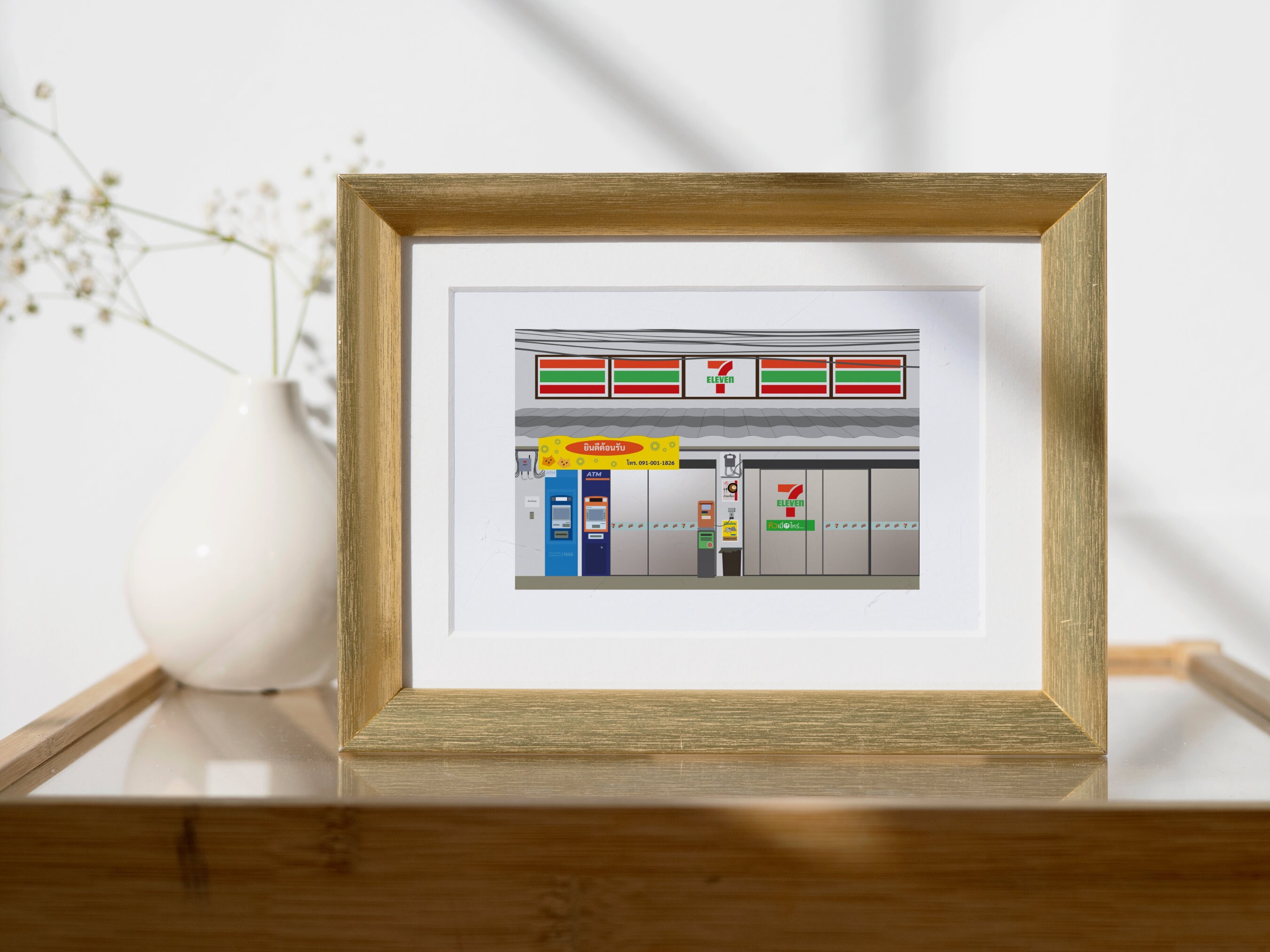 Thai Convenience Store Storefront Art Print, Thailand 7-eleven Wall Art ...