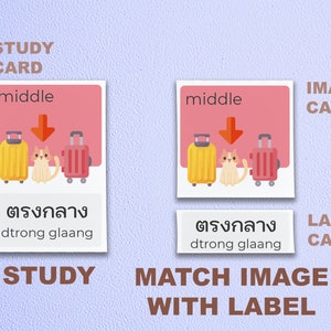 Thai Printable Three-parts Flashcards, Foundation Basics Set, Thai ...