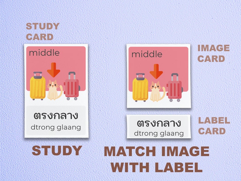 Thai Printable Three-parts Flashcards, Foundation Basics Set, Thai ...