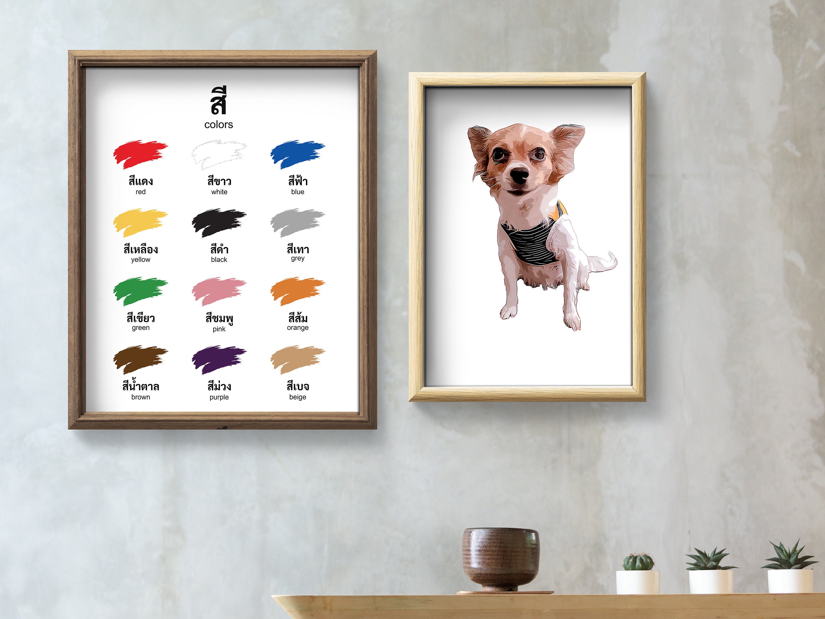 Printable Thai Colors Wall Art, Learn Thai Colors Print, Living Room ...