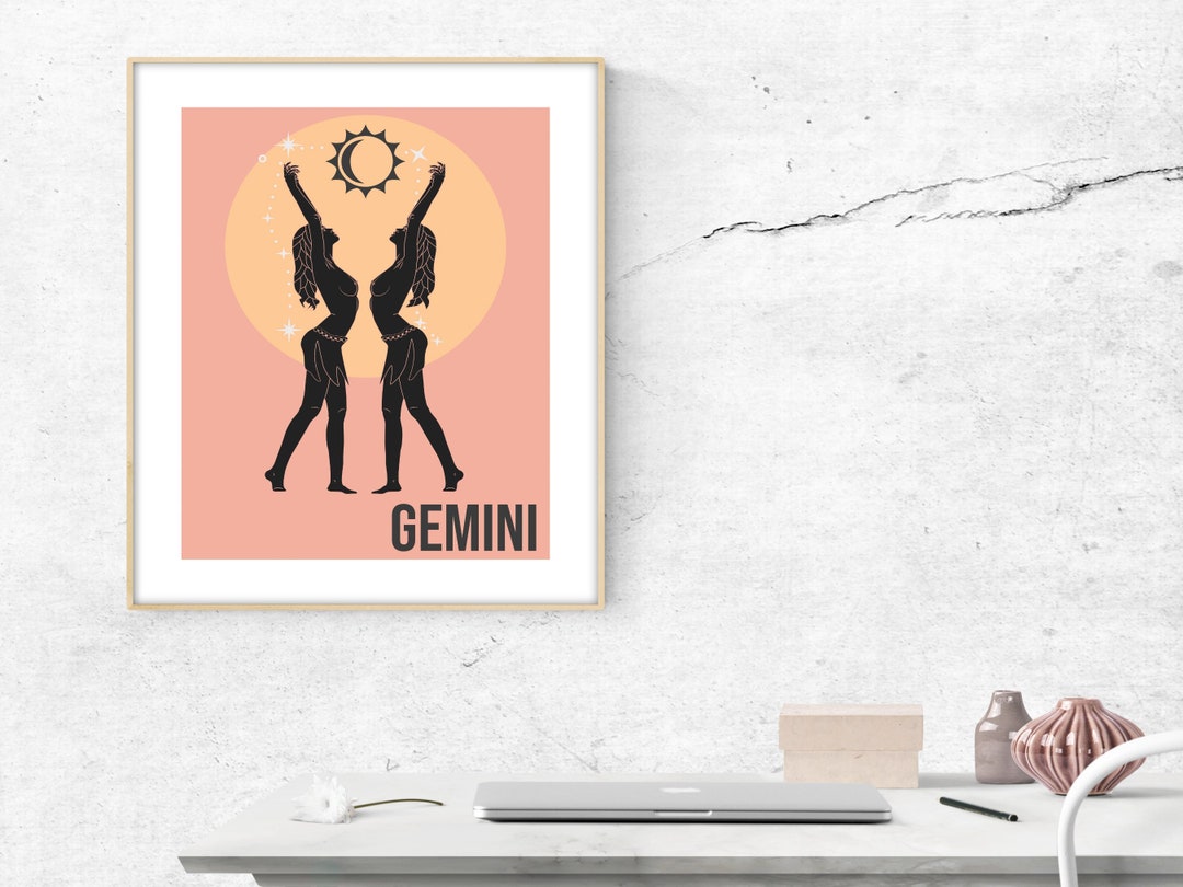 Printable Gemini Wall Art, Zodiac Gift, Constellation Home Decor ...