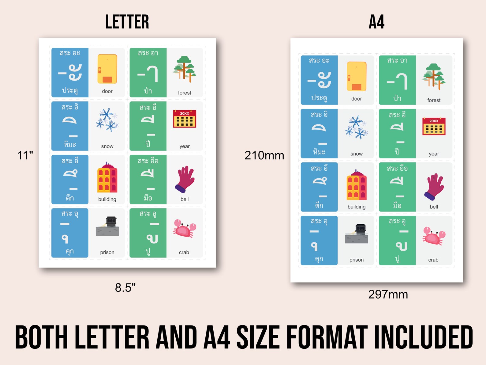 Printable Thai Flashcards Vowels, Tone Markers, Thai Homeschool ...