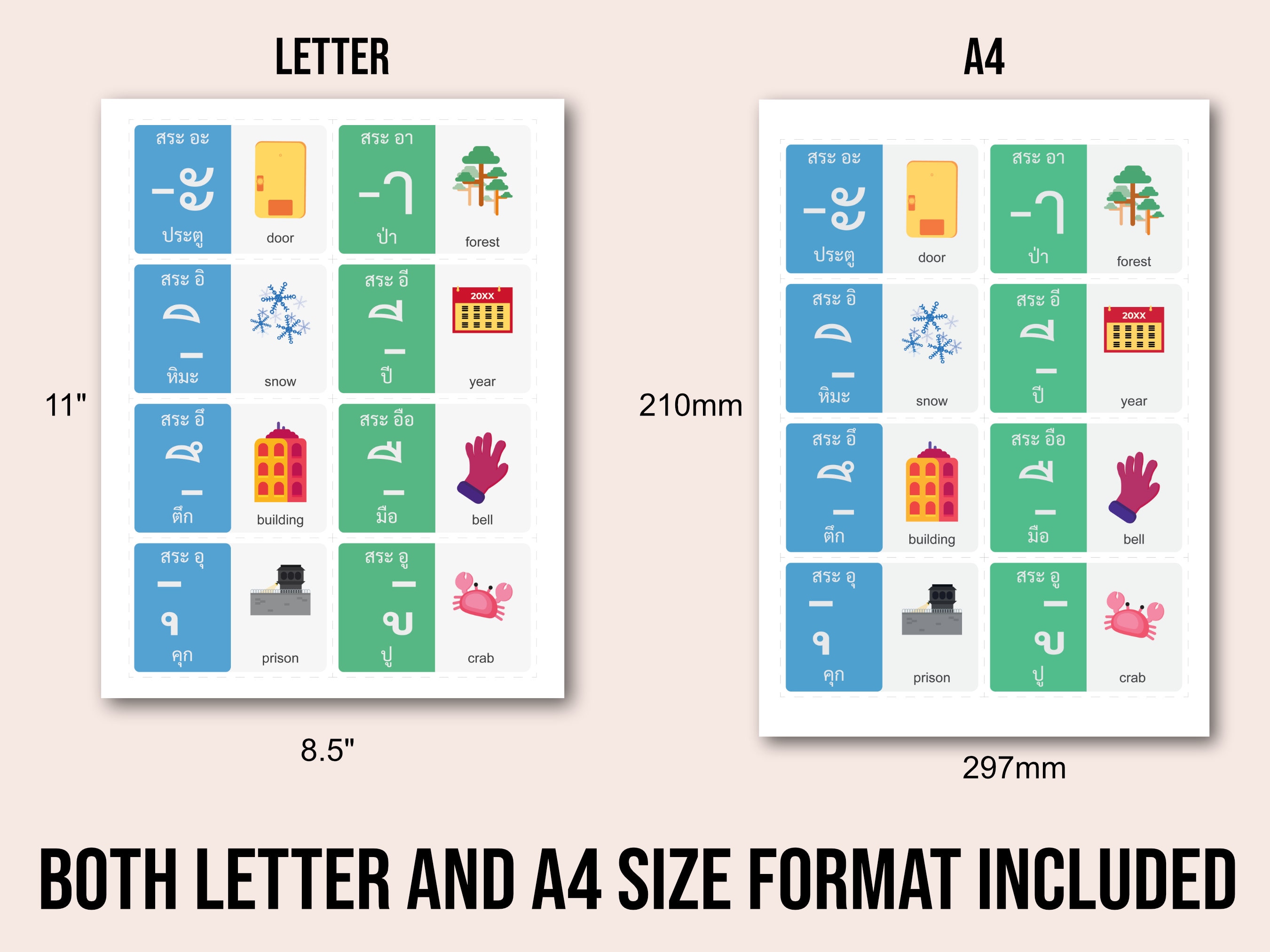 Printable Thai Flashcards: Vowels & Tone Markers (digital Download) - Etsy
