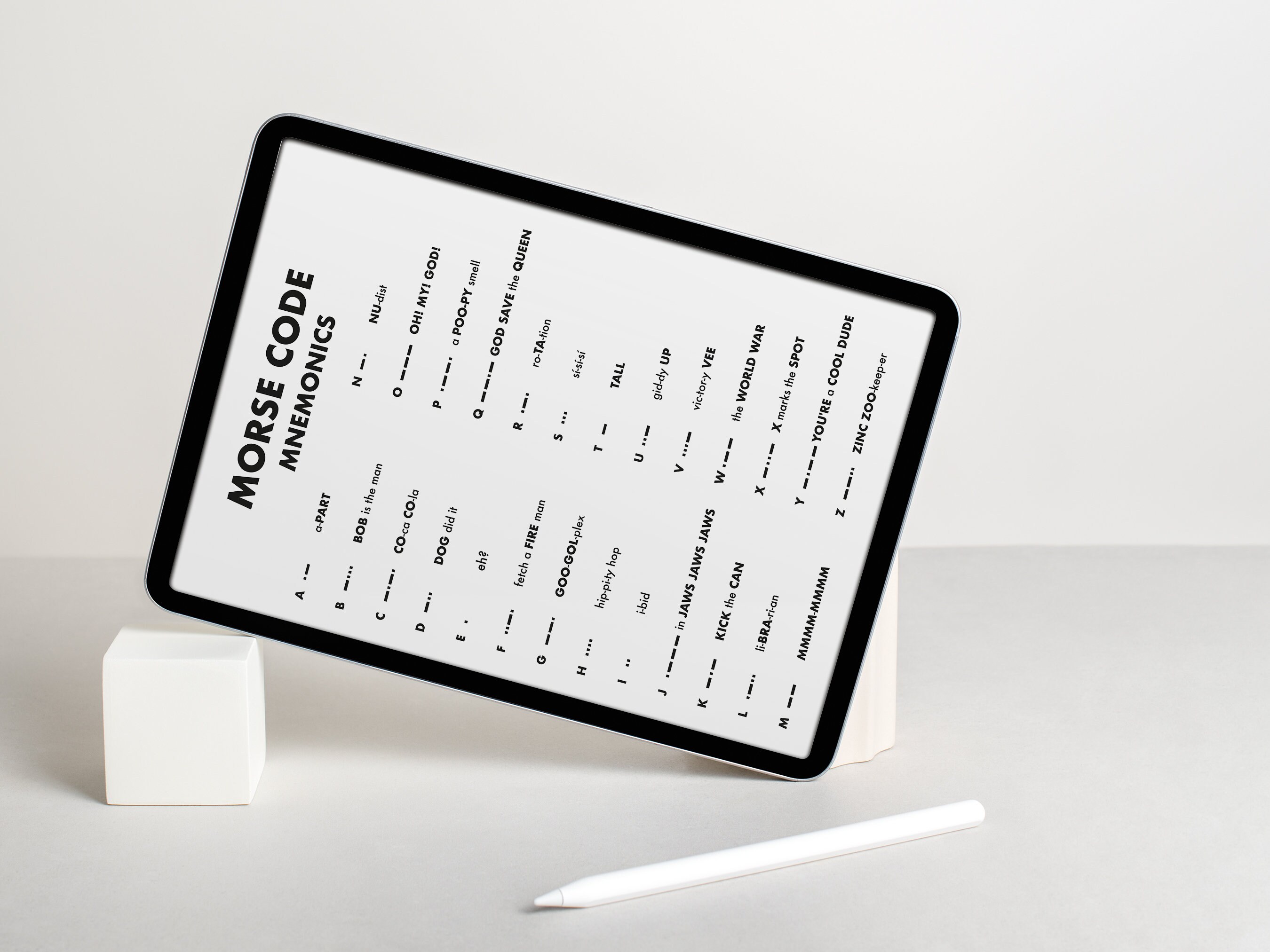 Printable Morse Code Alphabet Mnemonic Print Wall Art, Living Room ...