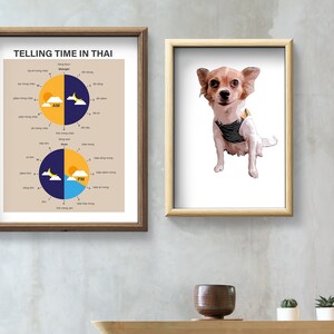 Printable Thai Clock Word Art, Living Room Decor Poster, Tell the Time ...