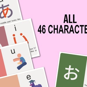 Digital Japanese Flashcards Hiragana Mnemonics, Homeschool Printable ...