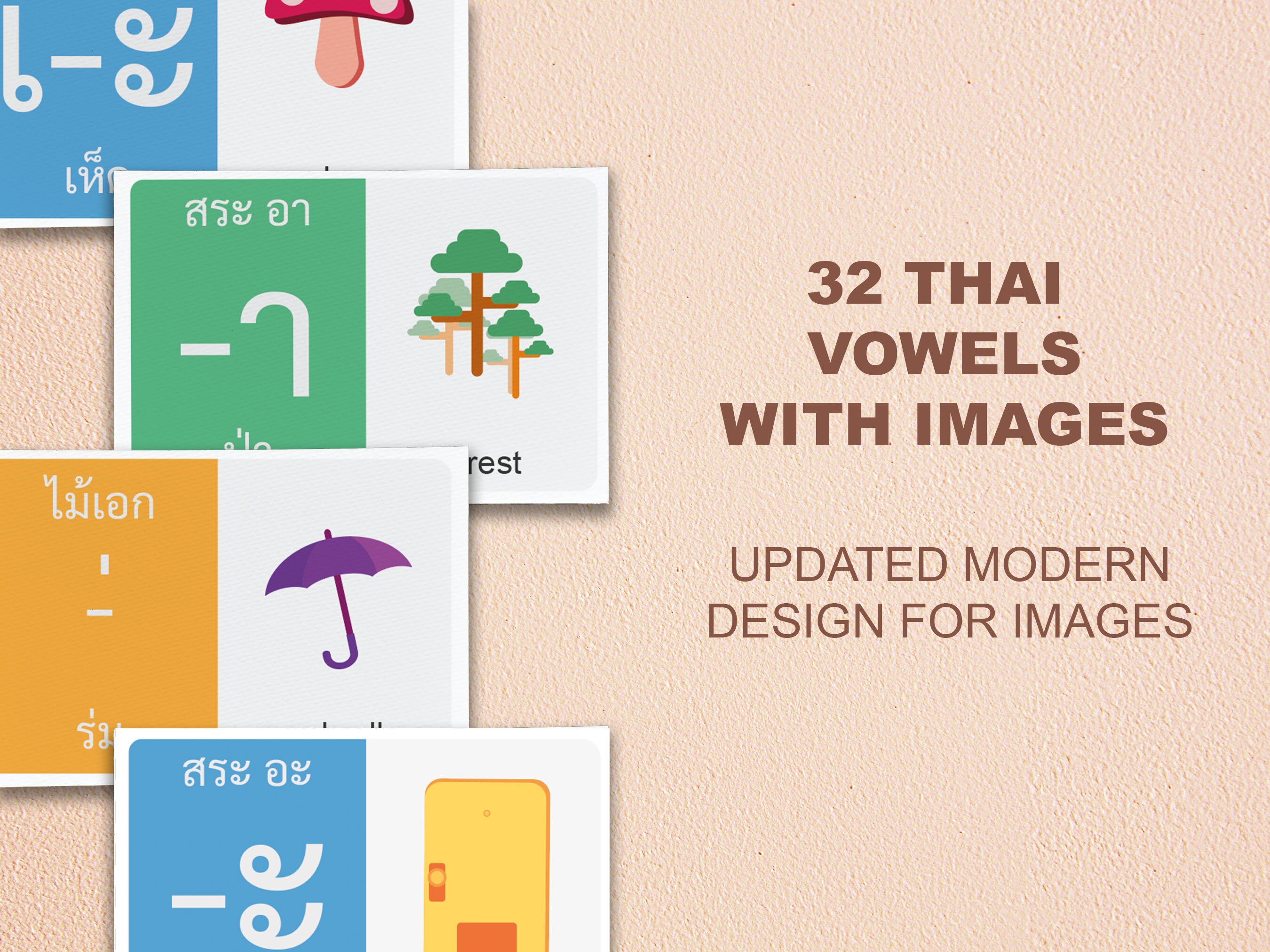 Printable Thai Flashcards: Vowels & Tone Markers (digital Download) - Etsy