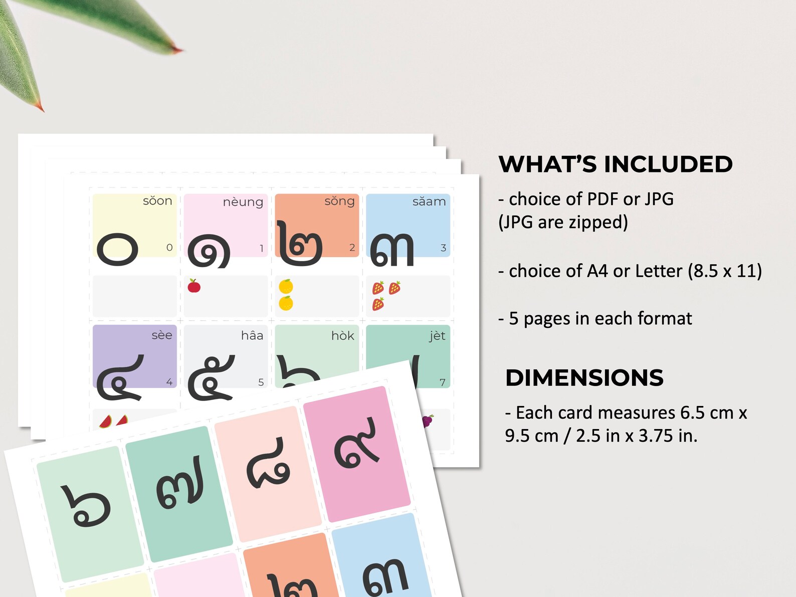 Digital Thai Flashcards Numbers 0-9, Thai Homeschool Printable ...