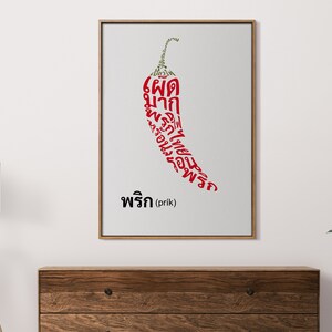 Thai Chili Word Art Print: Minimalist Kitchen Decor (digital Download ...