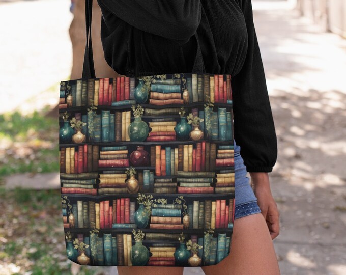 Book Tote Bag Vintage Book Bag Classic Books Tote Bag Book Pattern ...