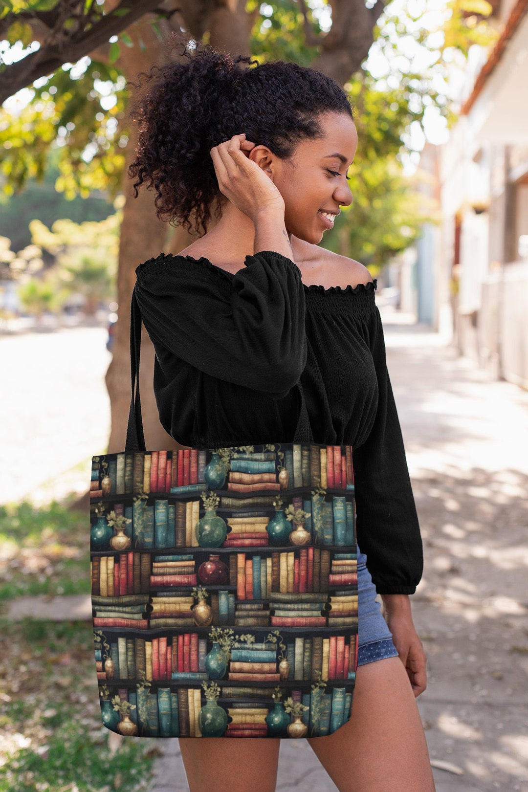 Book Tote Bag Vintage Book Bag Classic Books Tote Bag Book Pattern ...