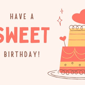 Have a Sweet Birthday Card Template - Etsy