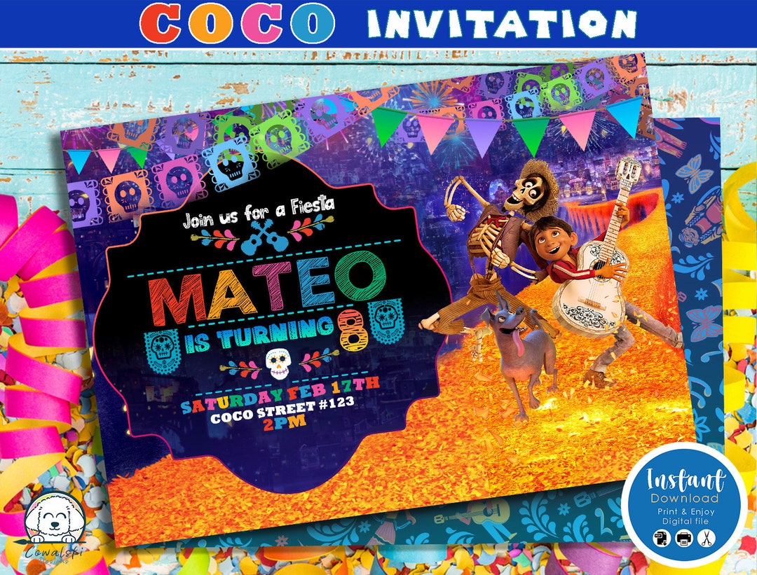 COCO Invitation Birthday Invitation Kids Invitation - Etsy