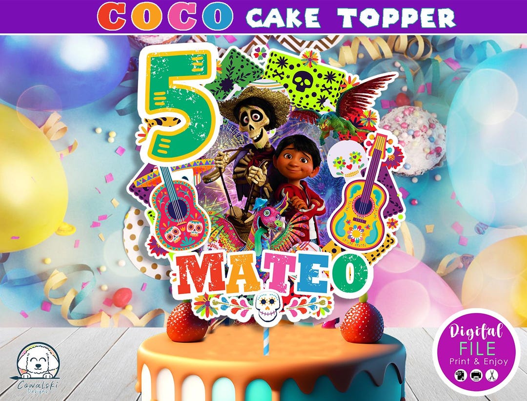 COCO Cake Topper - Birthday Cake Topper - Kids Cake Topper - Digital ...