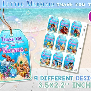Little Mermaid Digital Kids Birthday Party Bundle Kit, Cake Topper ...