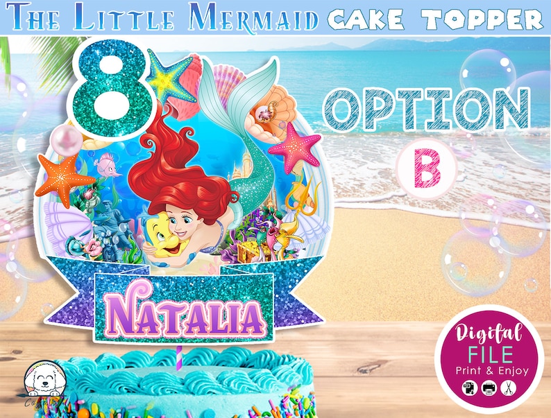 Little Mermaid Cake Topper Little Mermaid Cake Decoration - Etsy