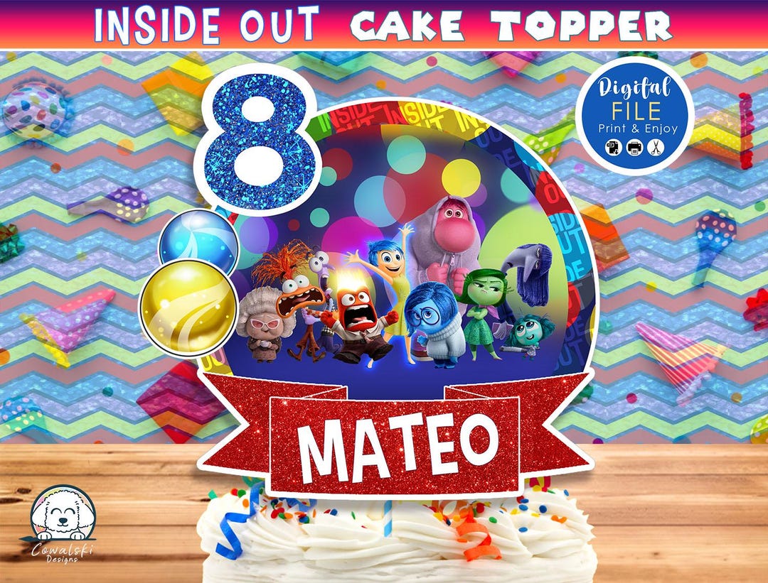 Inside Out Cake Topper, Inside Out Decoration, Cake Party, Inside Out ...