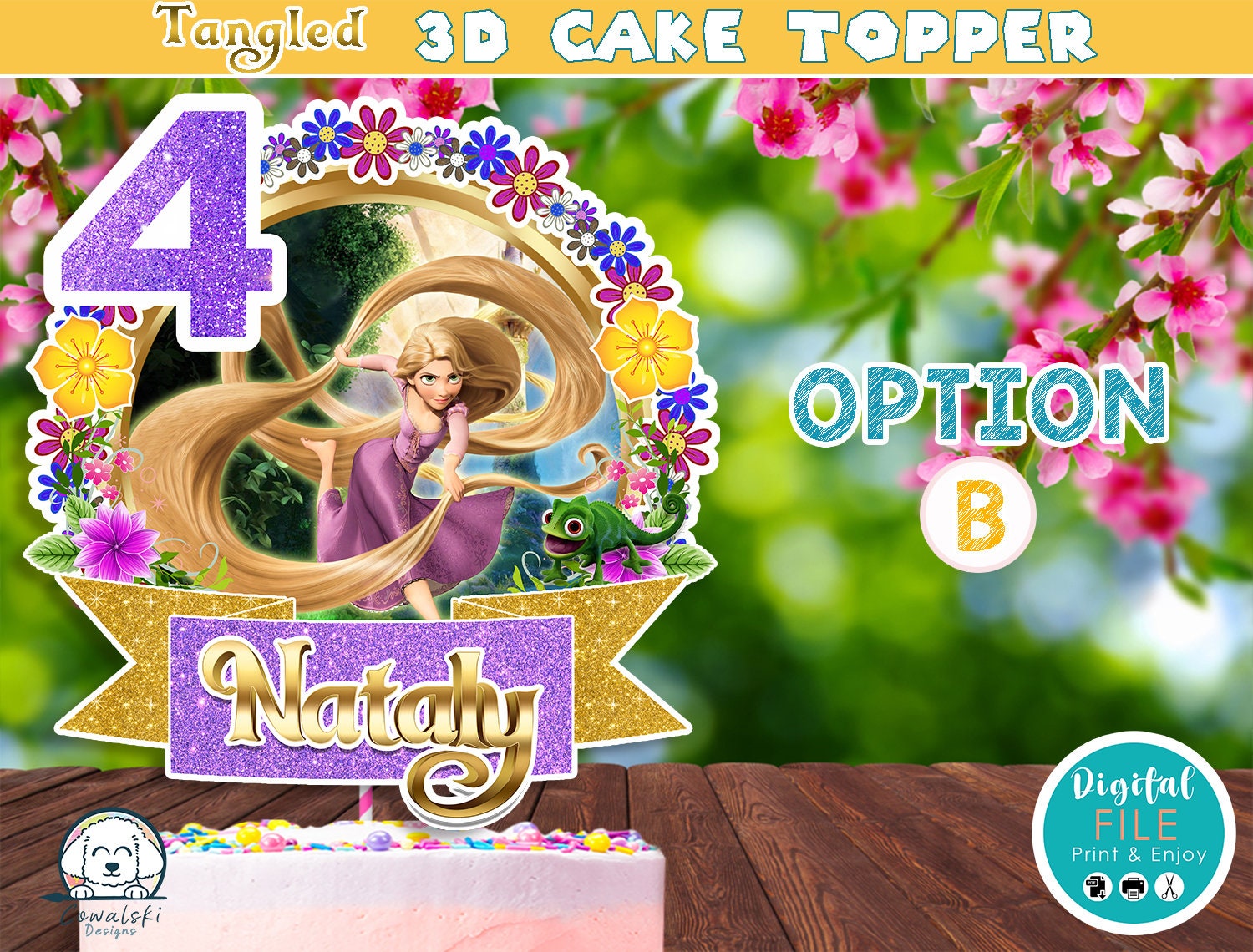 Tangled Cake Topper, Tangled Cake Decoration, DIGITAL, Tangled Cake ...