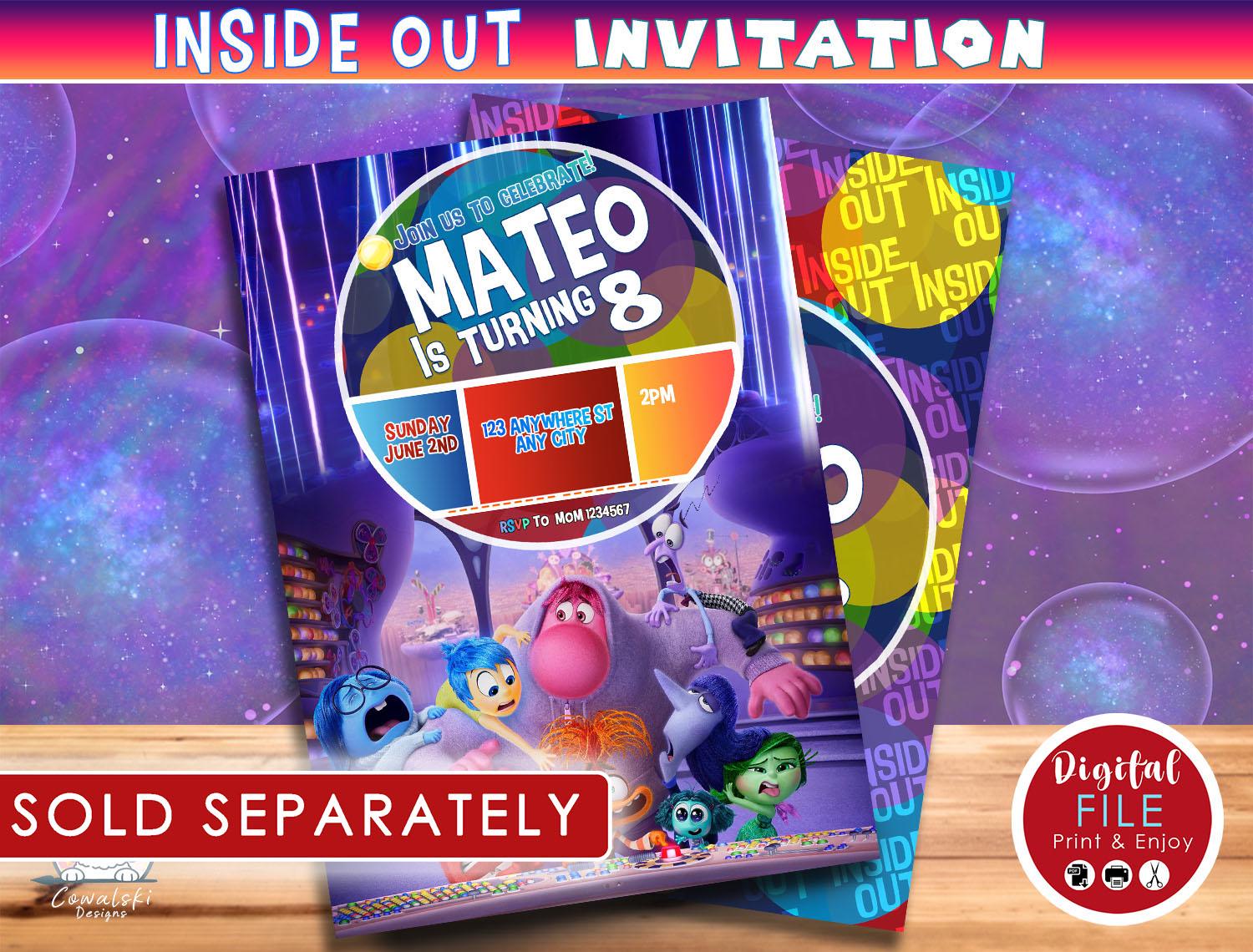 Inside Out Digital Invitation, Inside Out Digital Invitation Birthday ...