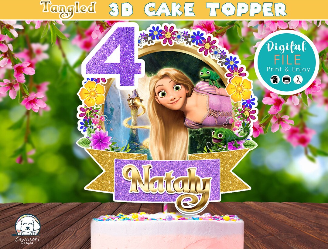 Tangled Cake Topper, Tangled Cake Decoration, DIGITAL, Tangled Cake ...