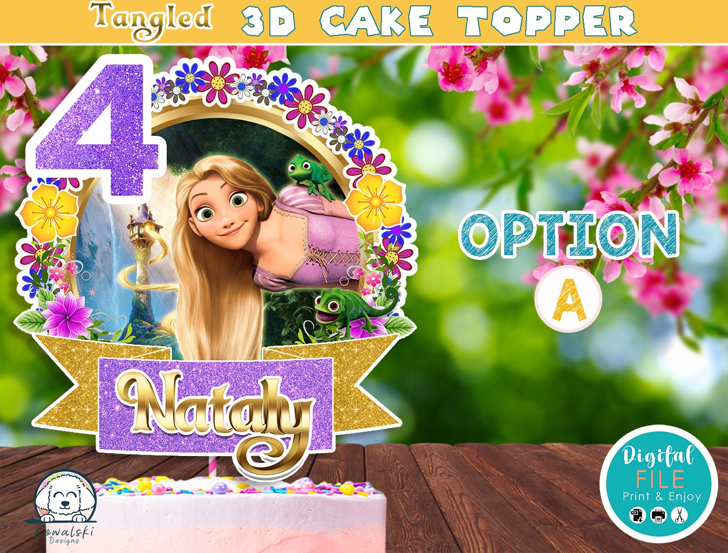 Tangled Cake Topper, Tangled Cake Decoration, DIGITAL, Tangled Cake ...