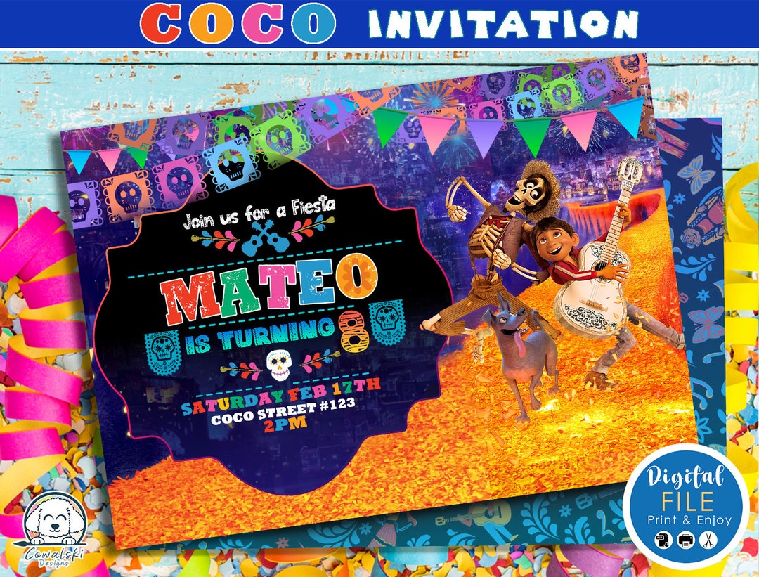 COCO Invitation - Birthday Invitation - Kids Invitation - Digital Party ...