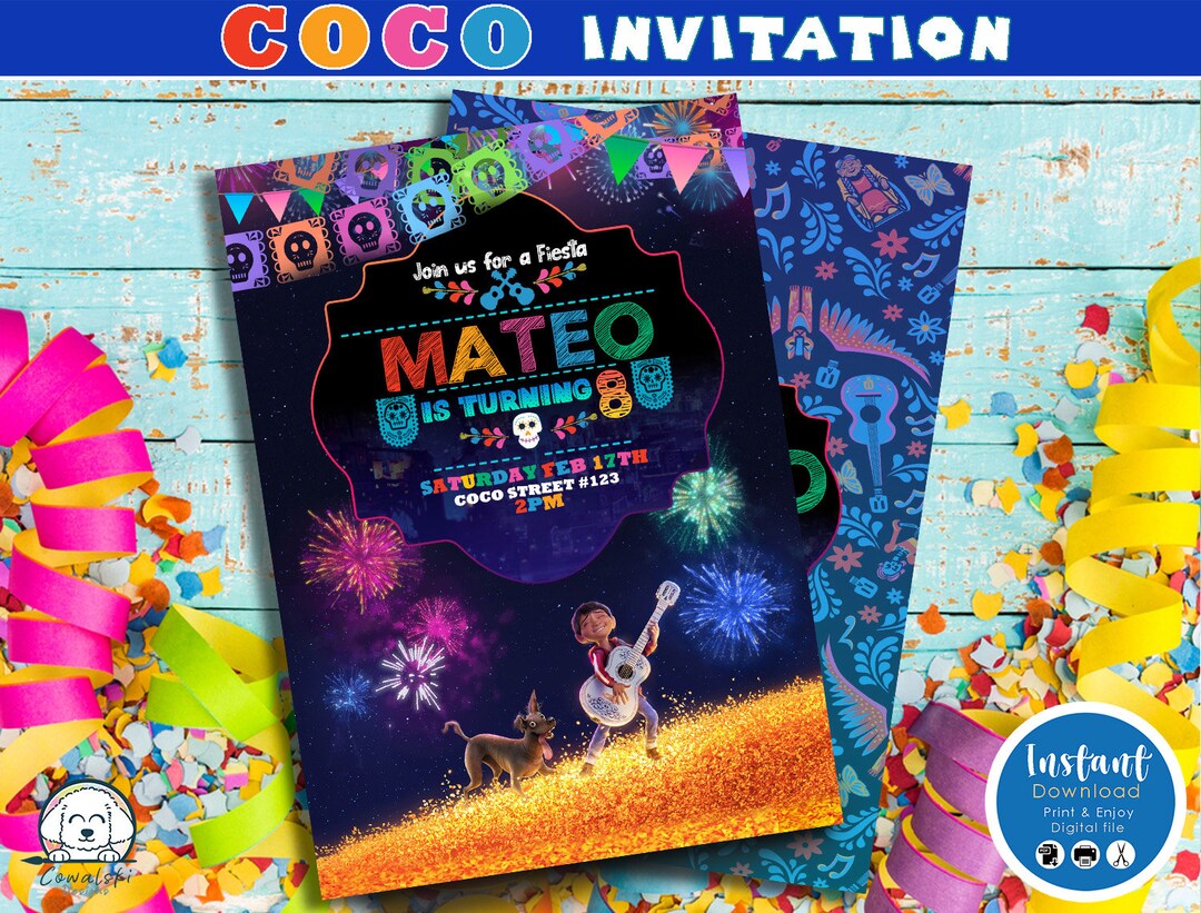 COCO Invitation Birthday Invitation Kids Invitation - Etsy