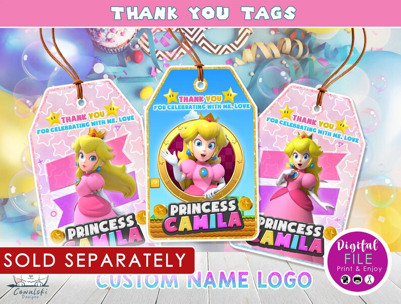 Princess Peach Invitation, Princess Birthday Invite, Mario Digital ...