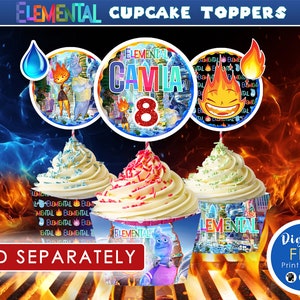 Elemental Cake Topper, Elemental Decoration, Cake Party, Elemental ...