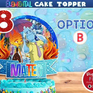 Elemental Cake Topper, Elemental Decoration, Cake Party, Elemental ...