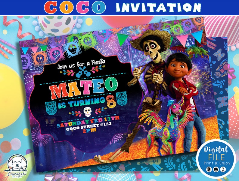 COCO Invitation - Birthday Invitation - Kids Invitation - Digital Party ...