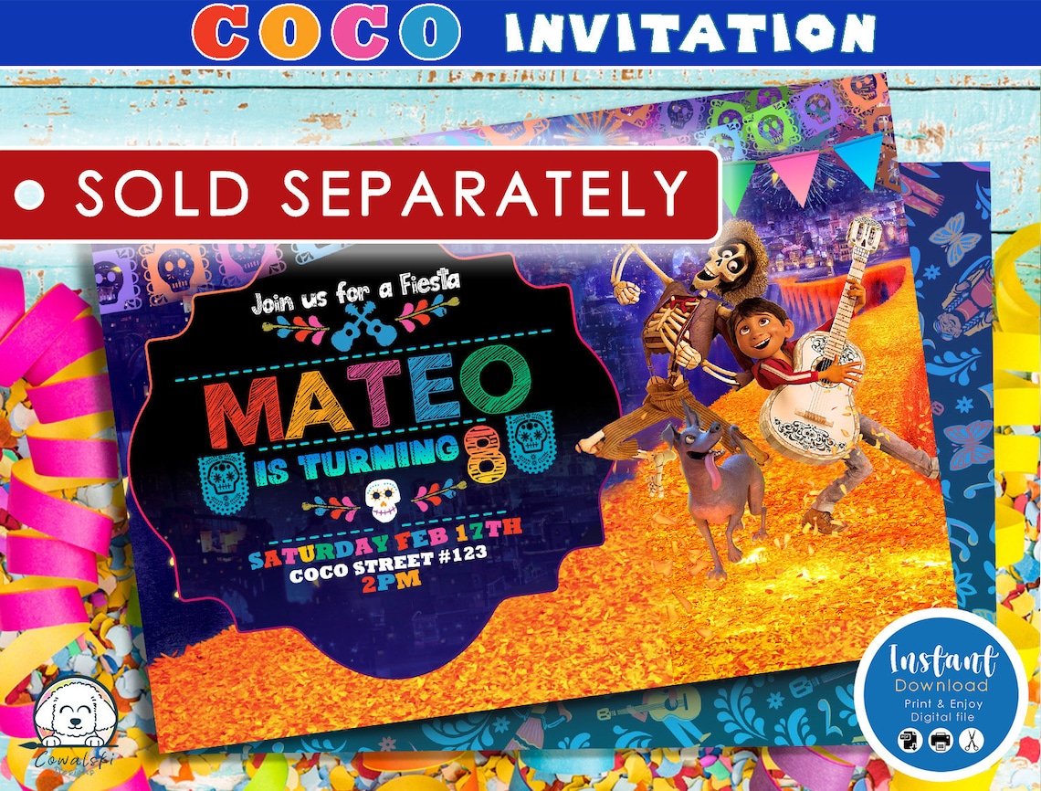 COCO Invitation Birthday Invitation Kids Invitation - Etsy