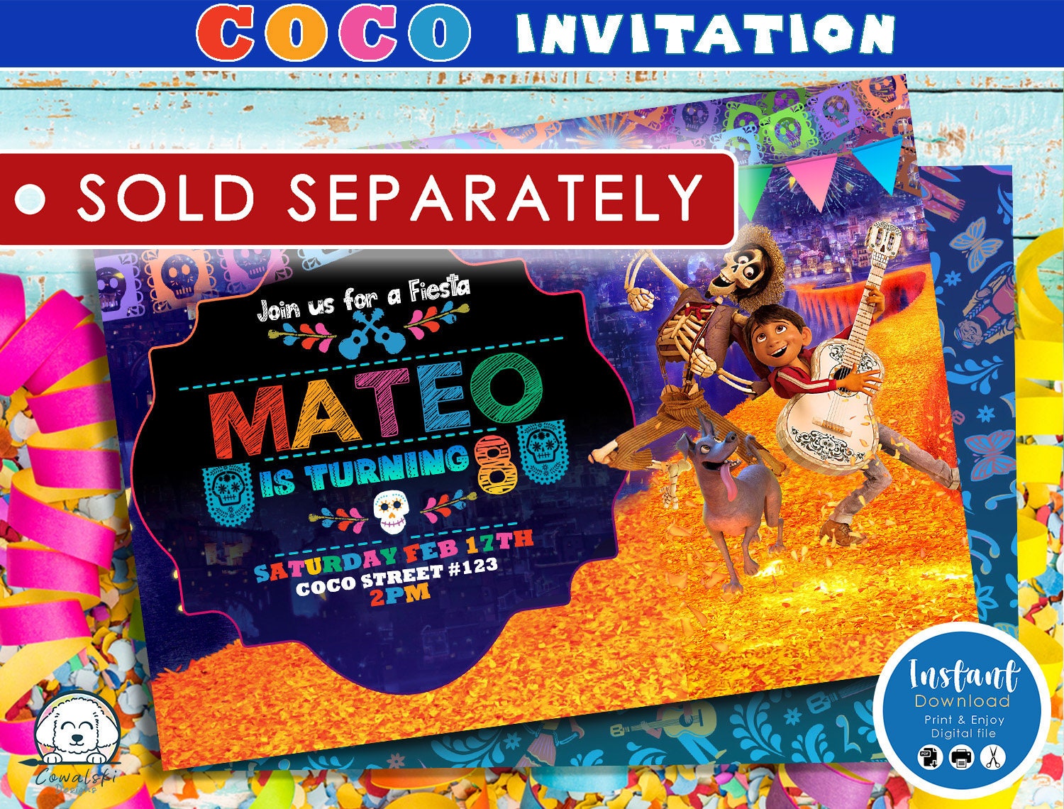 COCO Invitation Birthday Invitation Kids Invitation - Etsy