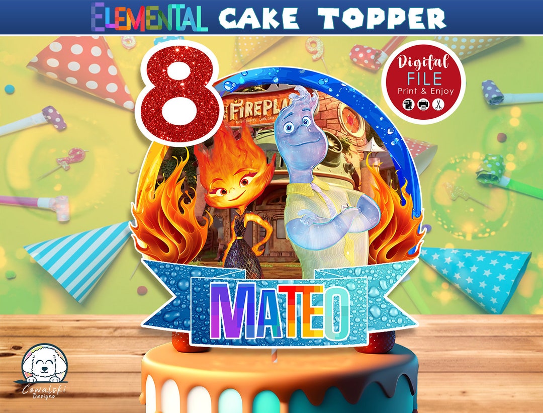 Elemental Cake Topper, Elemental Decoration, Cake Party, Elemental ...