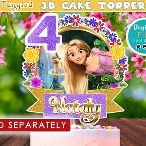 Tangled Cake Topper, Tangled Cake Decoration, DIGITAL, Tangled Cake ...