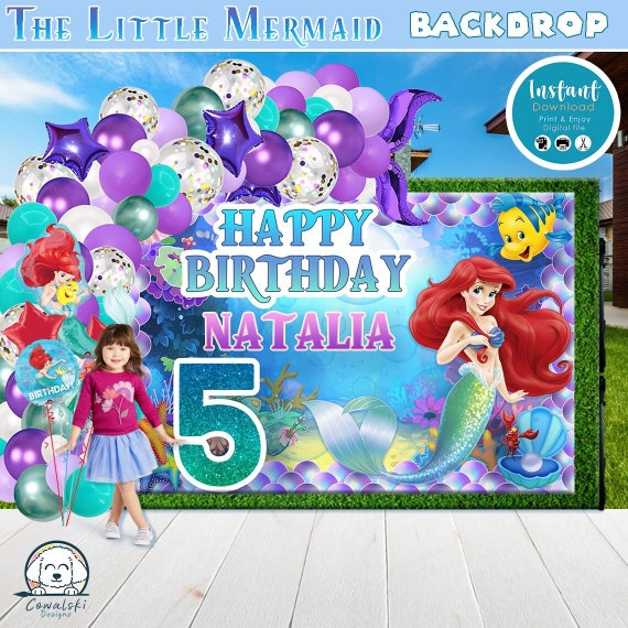Little Mermaid Personalized Birthday Backdrop Little Mermaid | Etsy