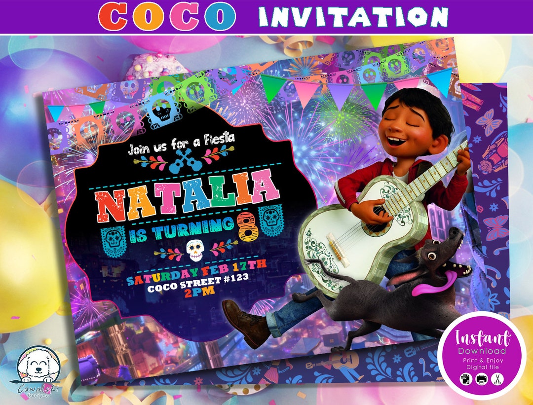 COCO Invitation - Birthday Invitation - Kids Invitation - Digital Party ...