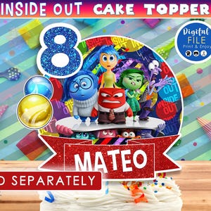 Inside Out Cake Topper, Inside Out Decoration, Cake Party, Inside Out ...