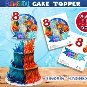 Elemental Cake Topper, Elemental Decoration, Cake Party, Elemental ...