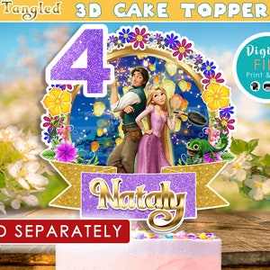 Tangled Cake Topper, Tangled Cake Decoration, DIGITAL, Tangled Cake ...
