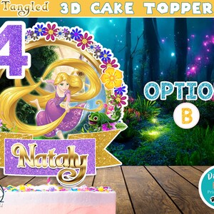 Tangled Cake Topper, Tangled Cake Decoration, DIGITAL, Tangled Cake ...