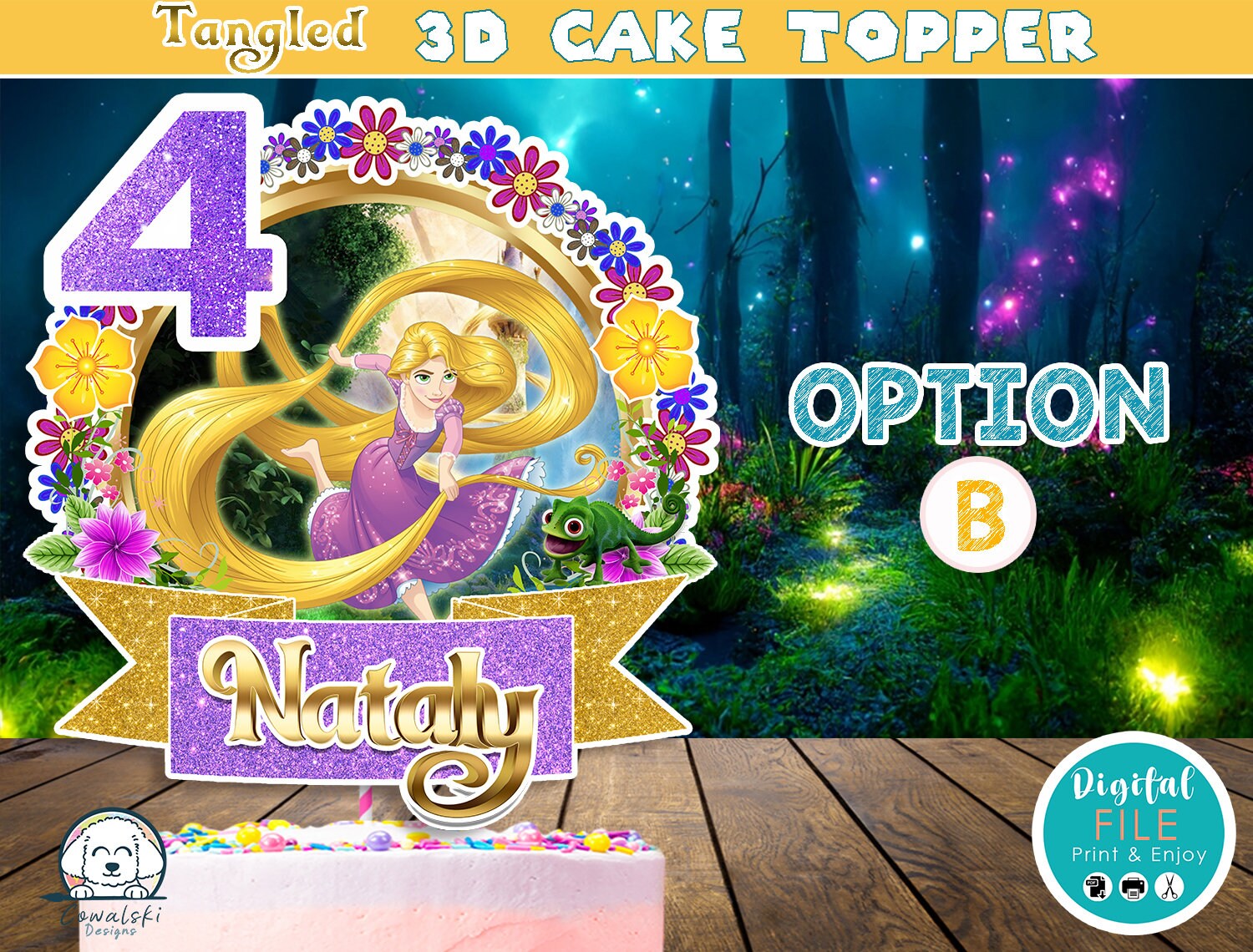 Tangled Cake Topper, Tangled Cake Decoration, DIGITAL, Tangled Cake ...